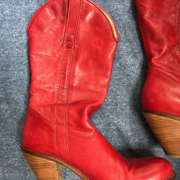 Jessica Simpson | Shoes | Jessica Simpson Red Leather Cowgirl Boots ...